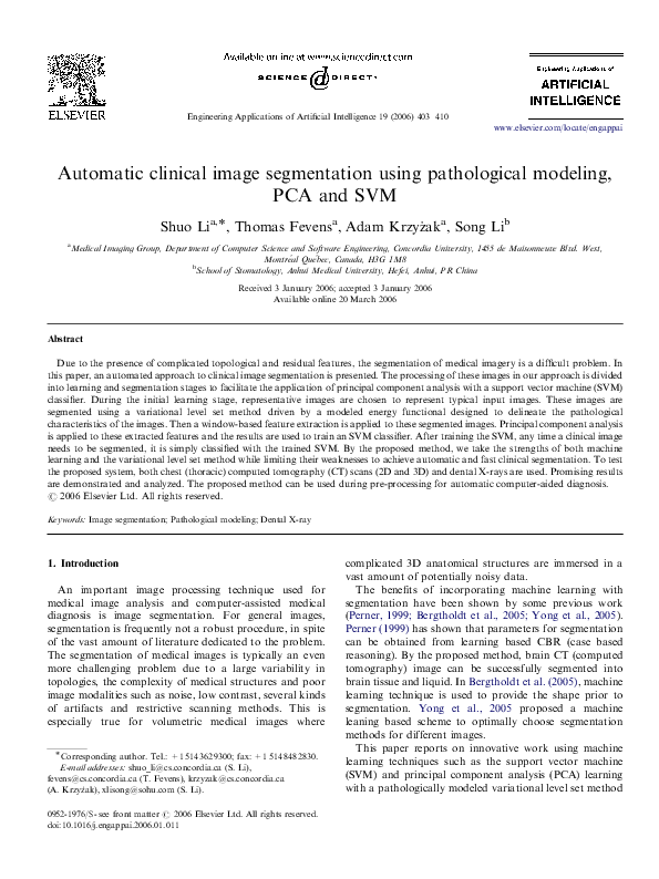 Pdf Automatic Clinical Image Segmentation Using Pathological Modeling