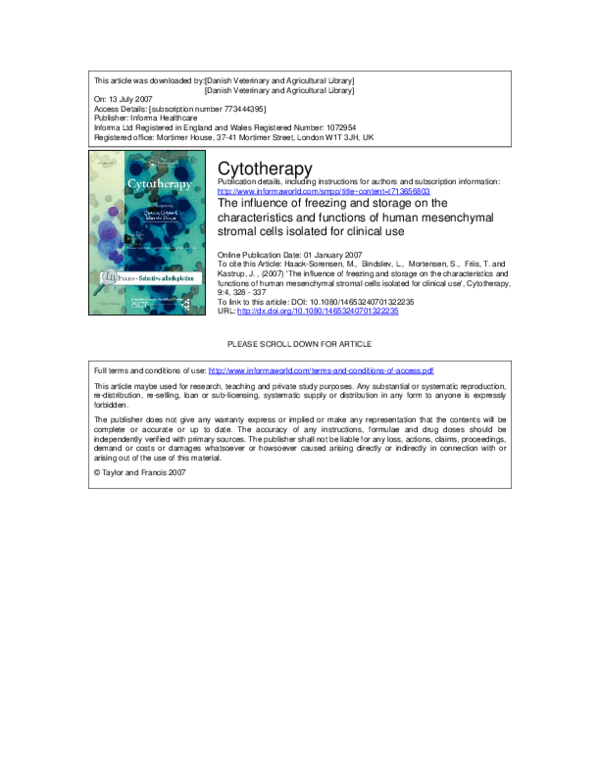 (PDF) 2007 Cryopreservation Cytotherapy[1]