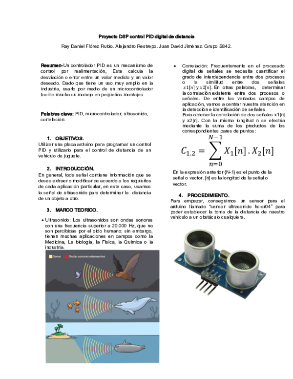 (PDF) Proyecto DSP control PID digital de distancia
