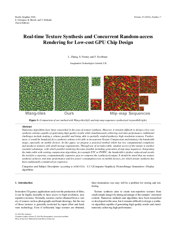 Pdf Real Time Texture Synthesis And Concurrent Random Access