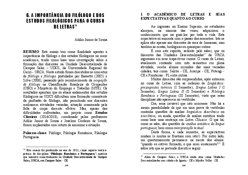 (PDF) A importância do filólogo e dos estudos filológicos para o curso ...