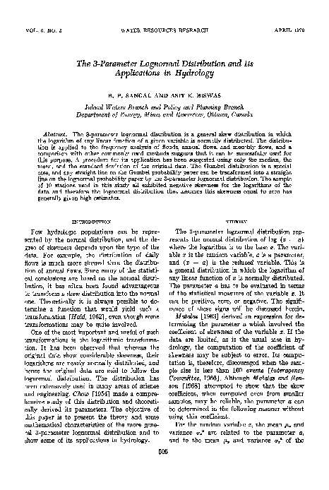 (PDF) The 3-Parameter Lognormal Distribution and Its Applications in ...