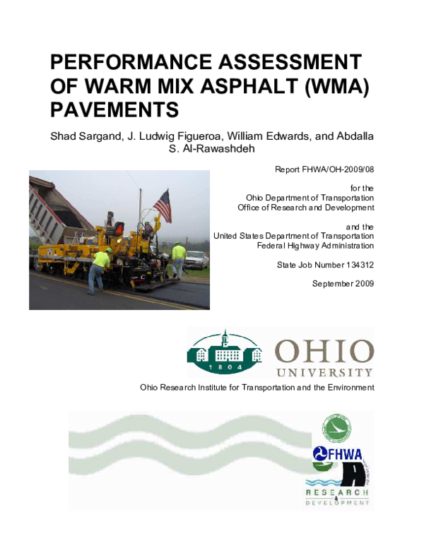 (PDF) Performance Assessment of Warm Mix Asphalt (WMA) Pavements