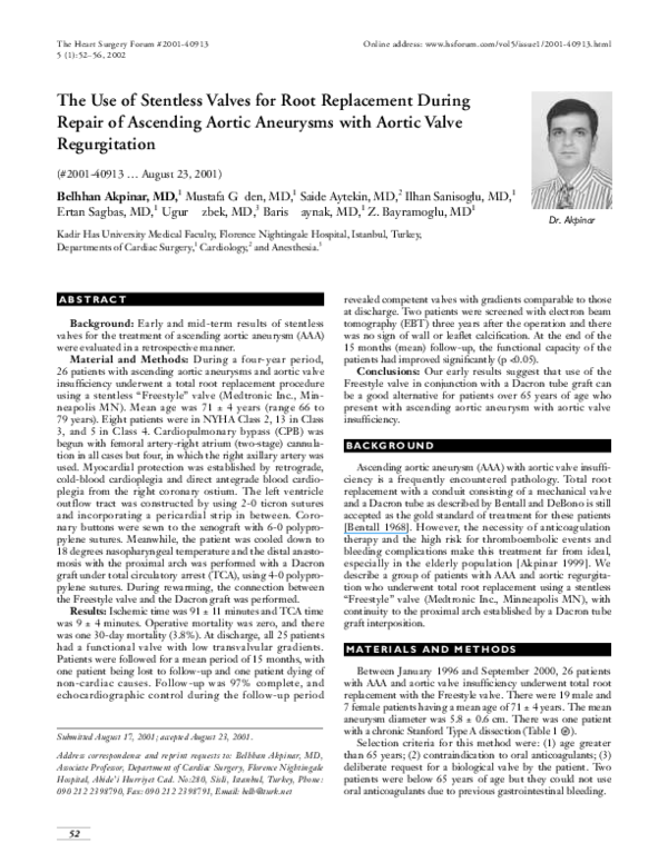 (PDF) A new surgical challenge: Reconstruction of aortic arch aneurysm ...