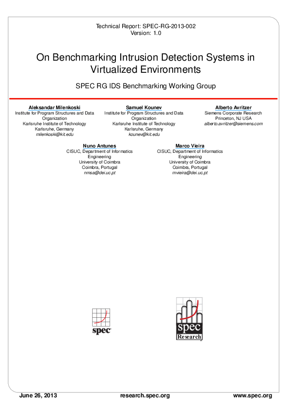 Pdf On Benchmarking Intrusion Detection Systems In Virtualized Environments
