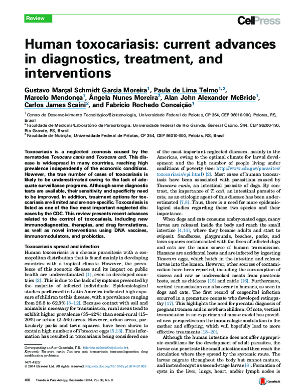 (PDF) Human toxocariasis: current advances in diagnostics, treatment ...