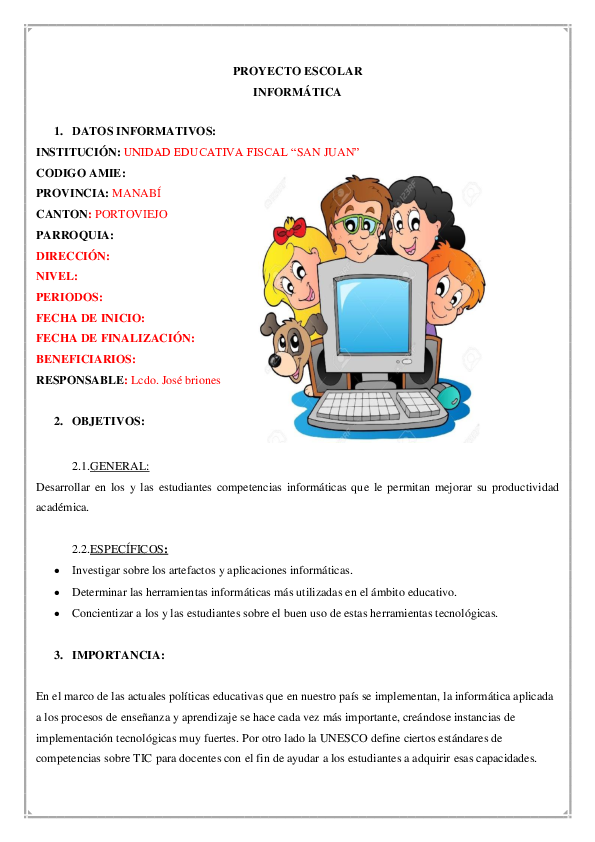 (DOC) PROYECTO - INFORMATICA