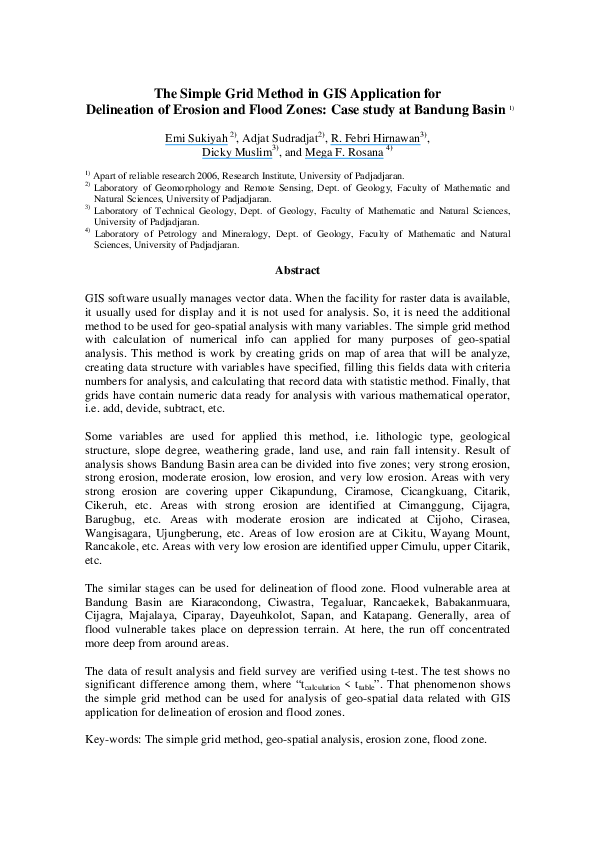 (PDF) The Simple Grid Method In GIS Application for Delineation of ...