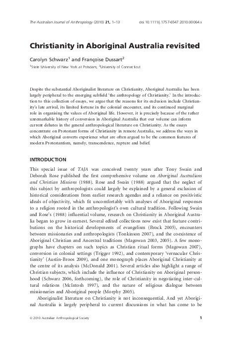 (PDF) Christianity in Aboriginal Australia revisited