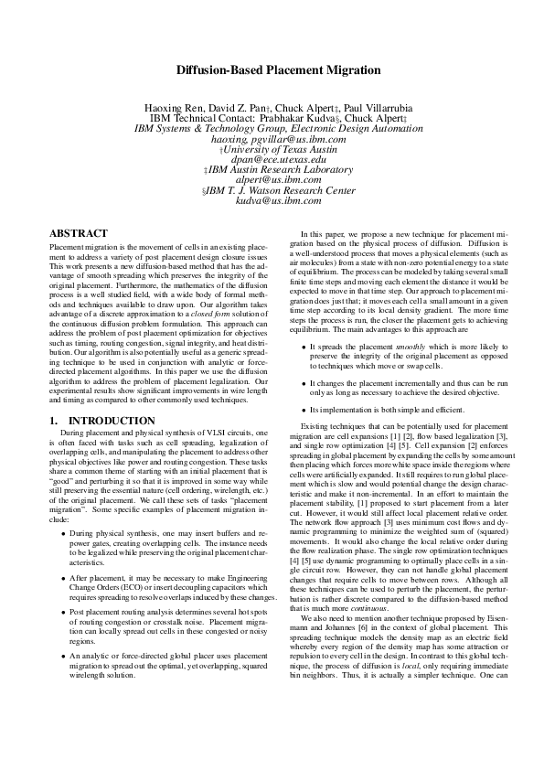 (PDF) Diffusion-Based Placement Migration