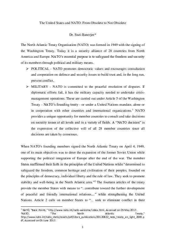 (DOC) The United States and NATO