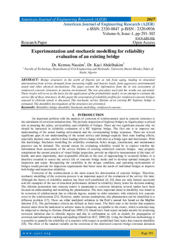 Pdf Experimentation And Stochastic Modelling For Reliability
