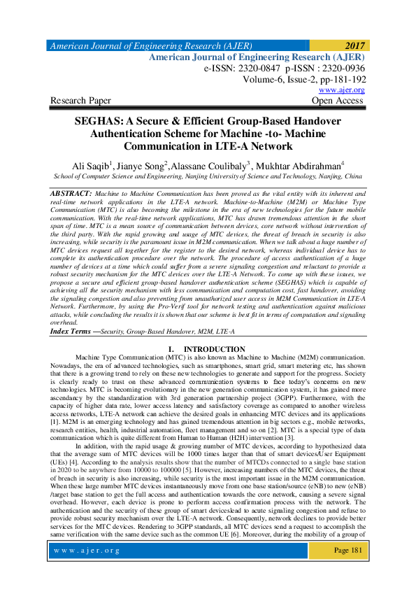 Pdf Seghas A Secure And Efficient Group Based Handover Authentication