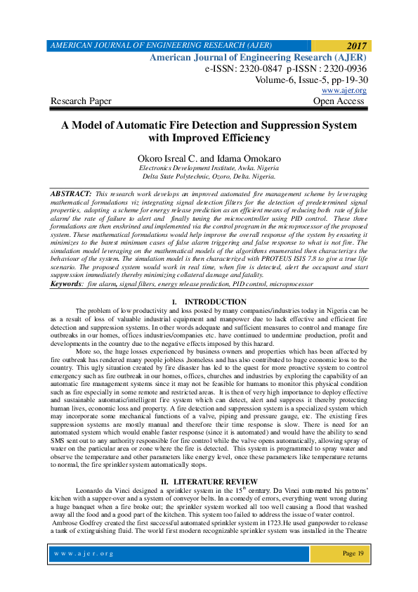 (PDF) A Model of Automatic Fire Detection and Suppression System with ...