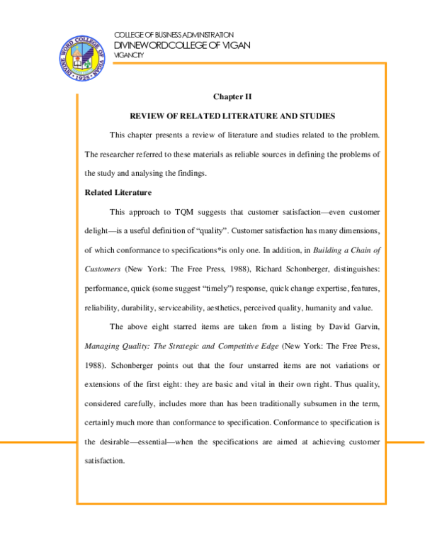 (DOC) Chapter II REVIEW OF Related Literature AND STUDIES