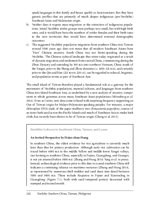 (PDF) 2017 Neolithic Cultures in Southeast China, Taiwan and Luzon
