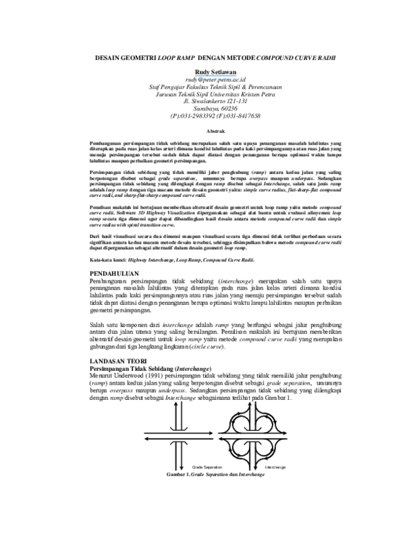 (PDF) Desain Geometri Loop Ramp Dengan Metode Compound Curve Radii