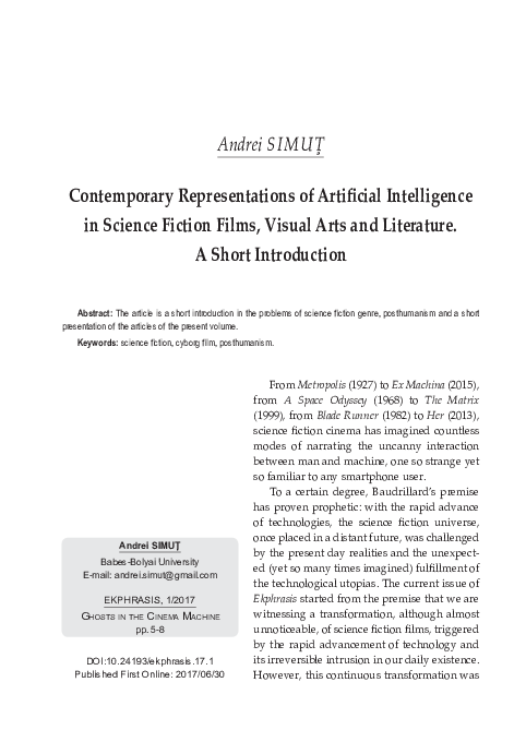 (PDF) Contemporary Representations of Artificial Intelligence in ...