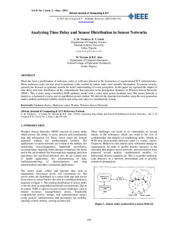 Pdf Analyzing Time Delay And Sensor Distribution In Sensor Networks