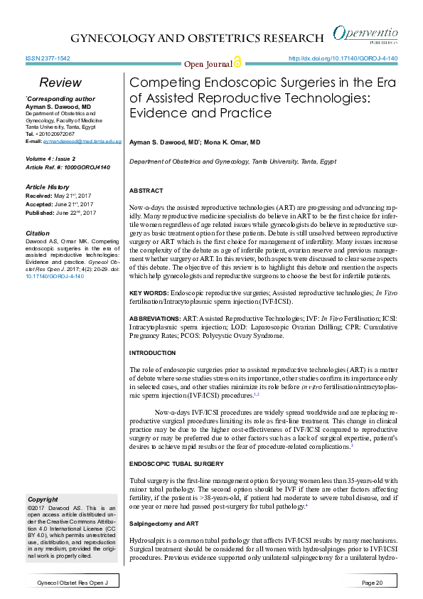 (PDF) Minimally invasive exploration of the female reproductive tract in infertility | Stephan ...