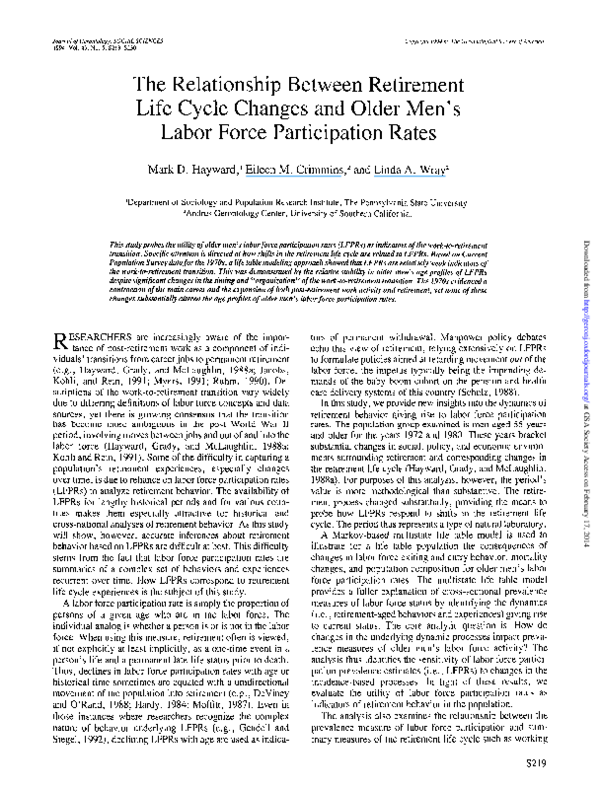 (PDF) The relationship between retirement life cycle changes and older ...