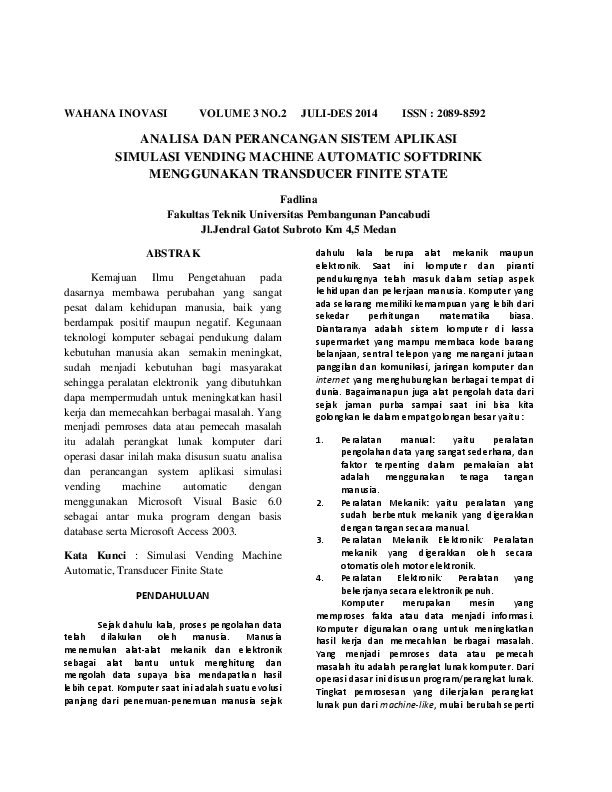 (PDF) ANALISA DAN PERANCANGAN SISTEM APLIKASI SIMULASI VENDING MACHINE AUTOMATIC SOFTDRINK ...