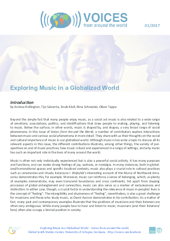 (PDF) Exploring Music in a Globalized World -Voices from around the world