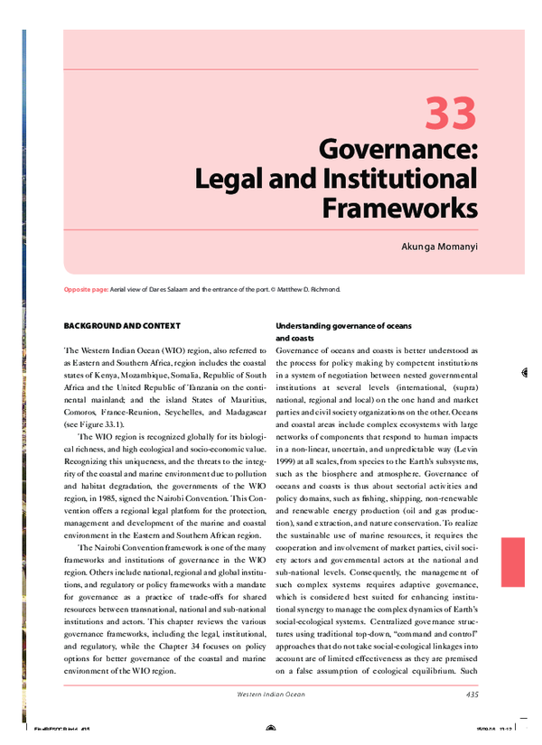 (PDF) 33 Governance: Legal and Institutional Frameworks bACkgrOund And ...