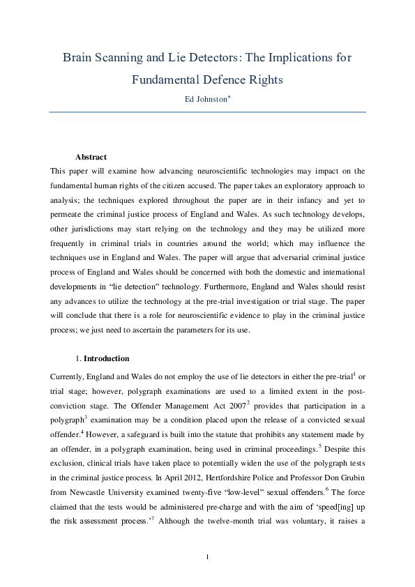 (PDF) Brain Scanning and Lie Detectors.pdf