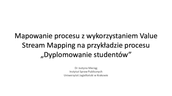 (PDF) Mapowanie procesu z wykorzystaniem Value Stream Mapping na ...