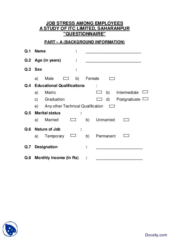 (PDF) JOB STRESS AMONG EMPLOYEES A STUDY OF ITC LIMITED, SAHARANPUR ...