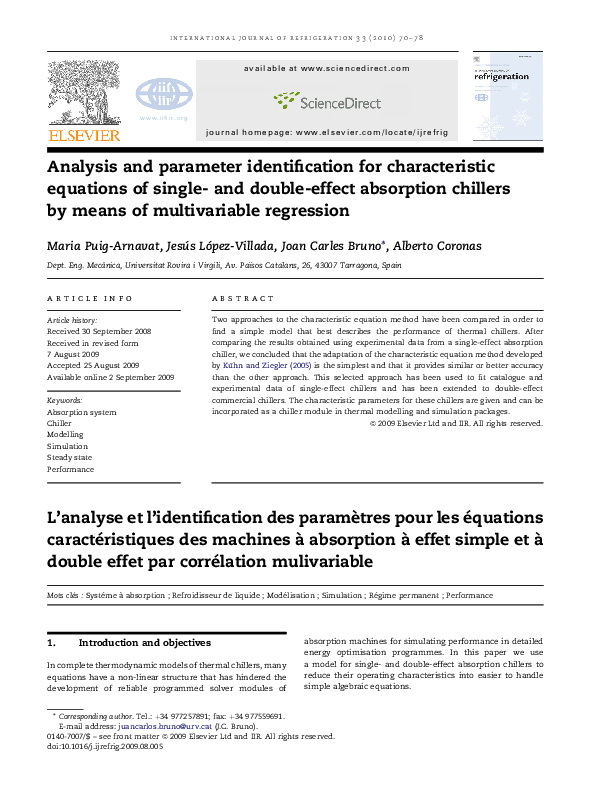 (PDF) Analysis and parameter identification for characteristic ...