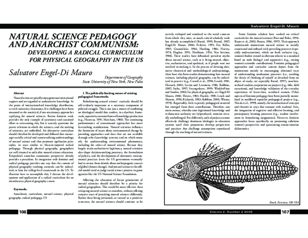(PDF) Natural Science Pedagogy and Anarchist Communism: Developing a ...