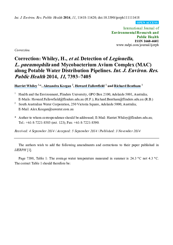 (PDF) The presence of opportunistic pathogens, Legionella spp., L ...