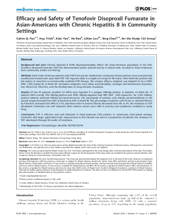 (PDF) Efficacy and safety of tenofovir disoproxil fumarate in pregnancy ...