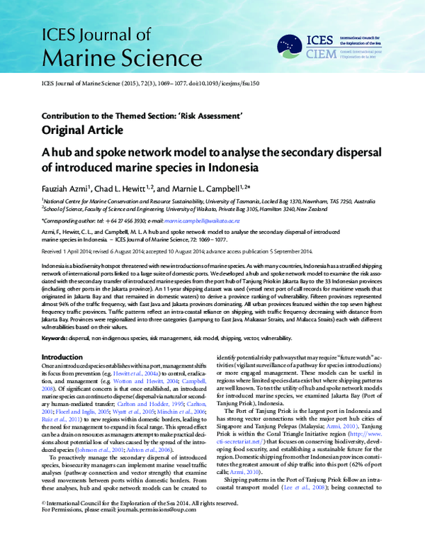 (PDF) A hub and spoke network model to analyse the secondary dispersal ...