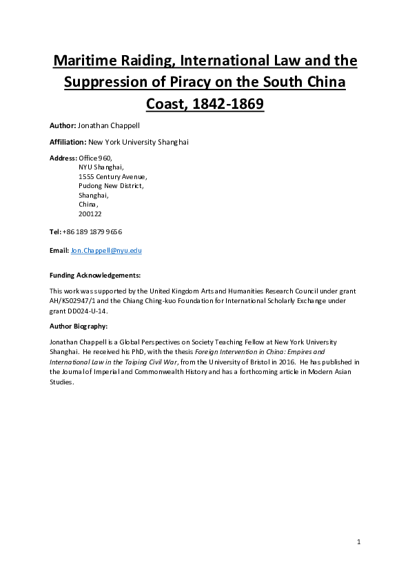(PDF) Maritime Raiding, International Law and the Suppression of Piracy ...