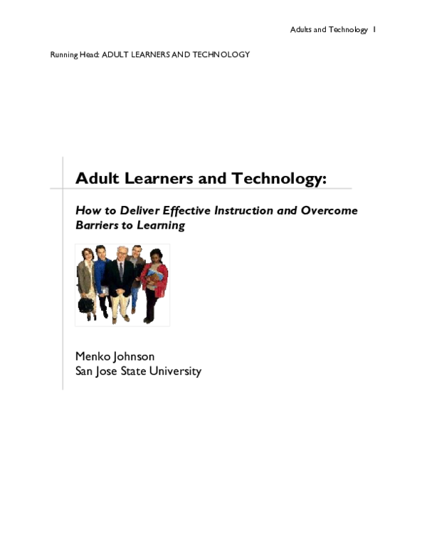 (PDF) Adults and Technology 1 Adult Learners and Technology: How to ...