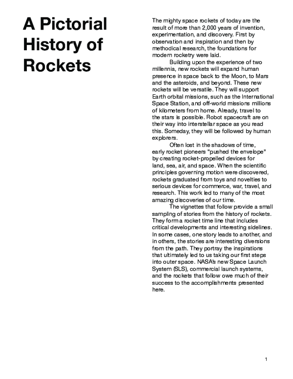 (PDF) A Pictorial History of Rockets