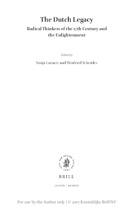 (PDF) The Dutch Legacy. Radical Thinkers of the 17th Century and the ...