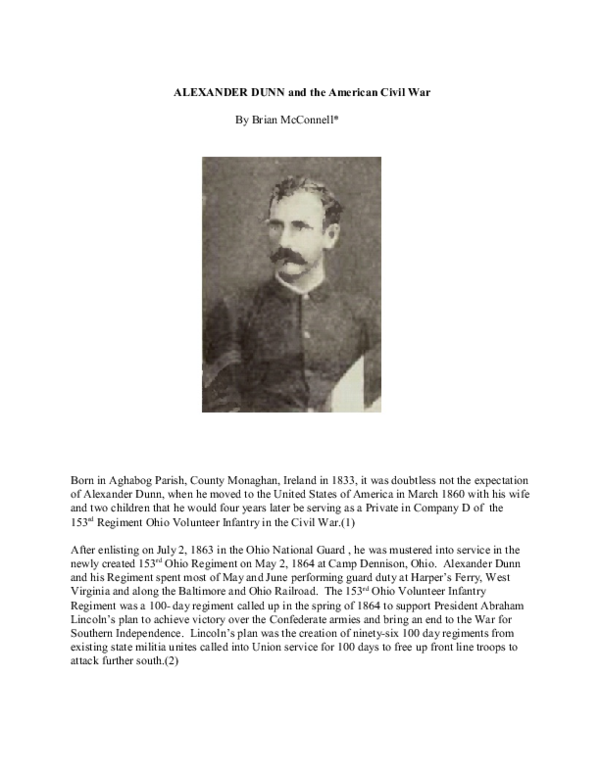 (PDF) ALEXANDER DUNN and the American Civil War