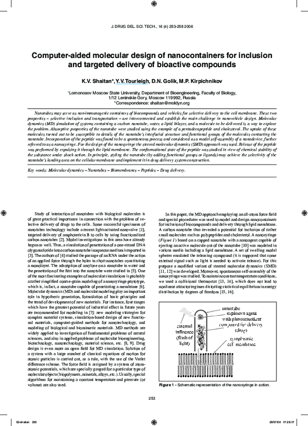 (PDF) Computer-aided molecular design of nanocontainers for inclusion ...