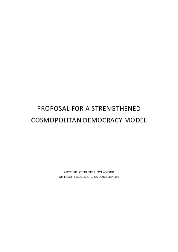 (PDF) PROPOSAL FOR A STRENGTHENED COSMOPOLITAN DEMOCRACY MODEL July 2017