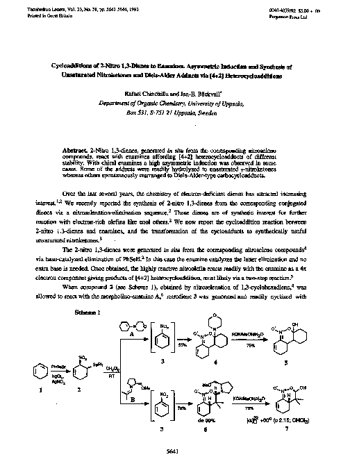 (PDF) Cycloadditions of 2-nitro 1,3-dienes to enamines. Asymmetric ...