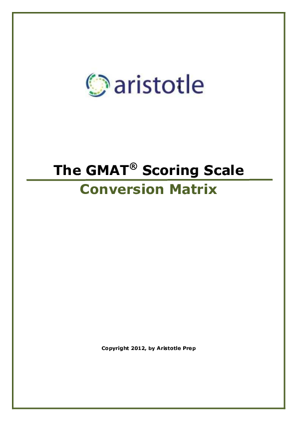 (PDF) The GMAT ® Scoring Scale Conversion Matrix