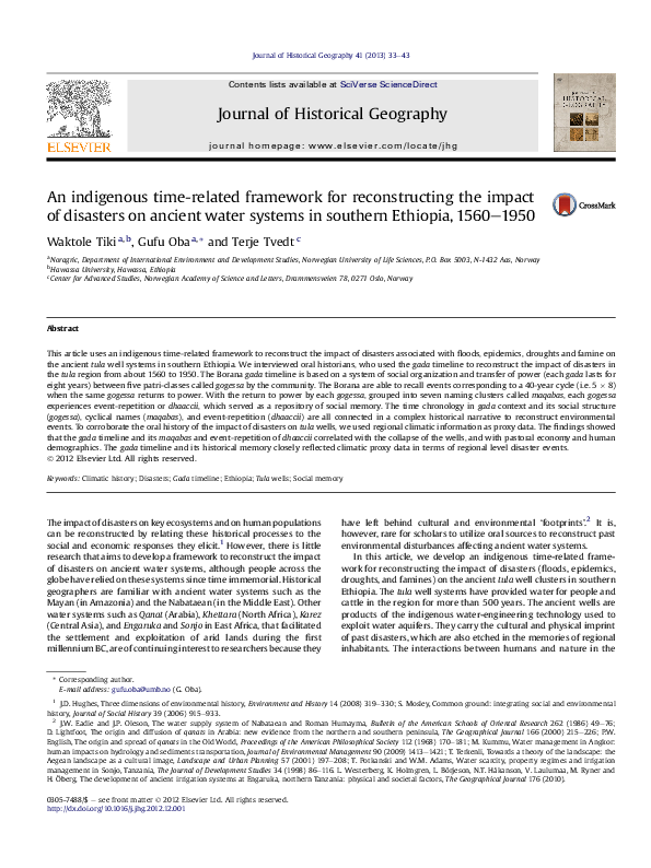 (PDF) An indigenous time-related framework for reconstructing the impact of disasters on ancient ...