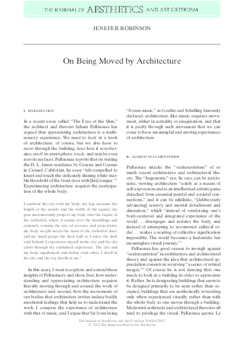 (PDF) On Being Moved by Architecture
