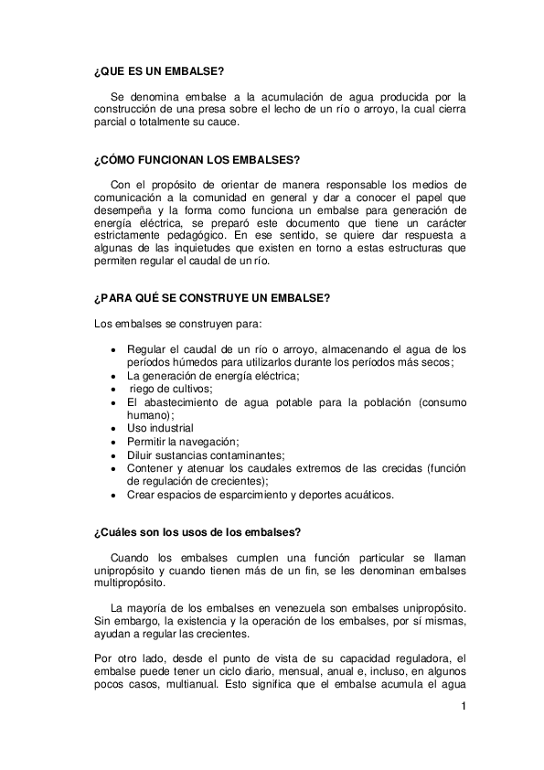 (DOC) QUE ES UN EMBALSE