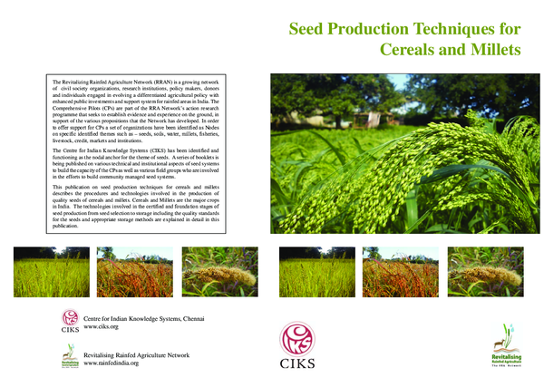 (PDF) Seed Production Techniques for Cereals and Millets