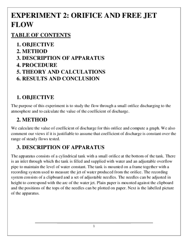 (DOC) EXPERIMENT 2 fluid orifice